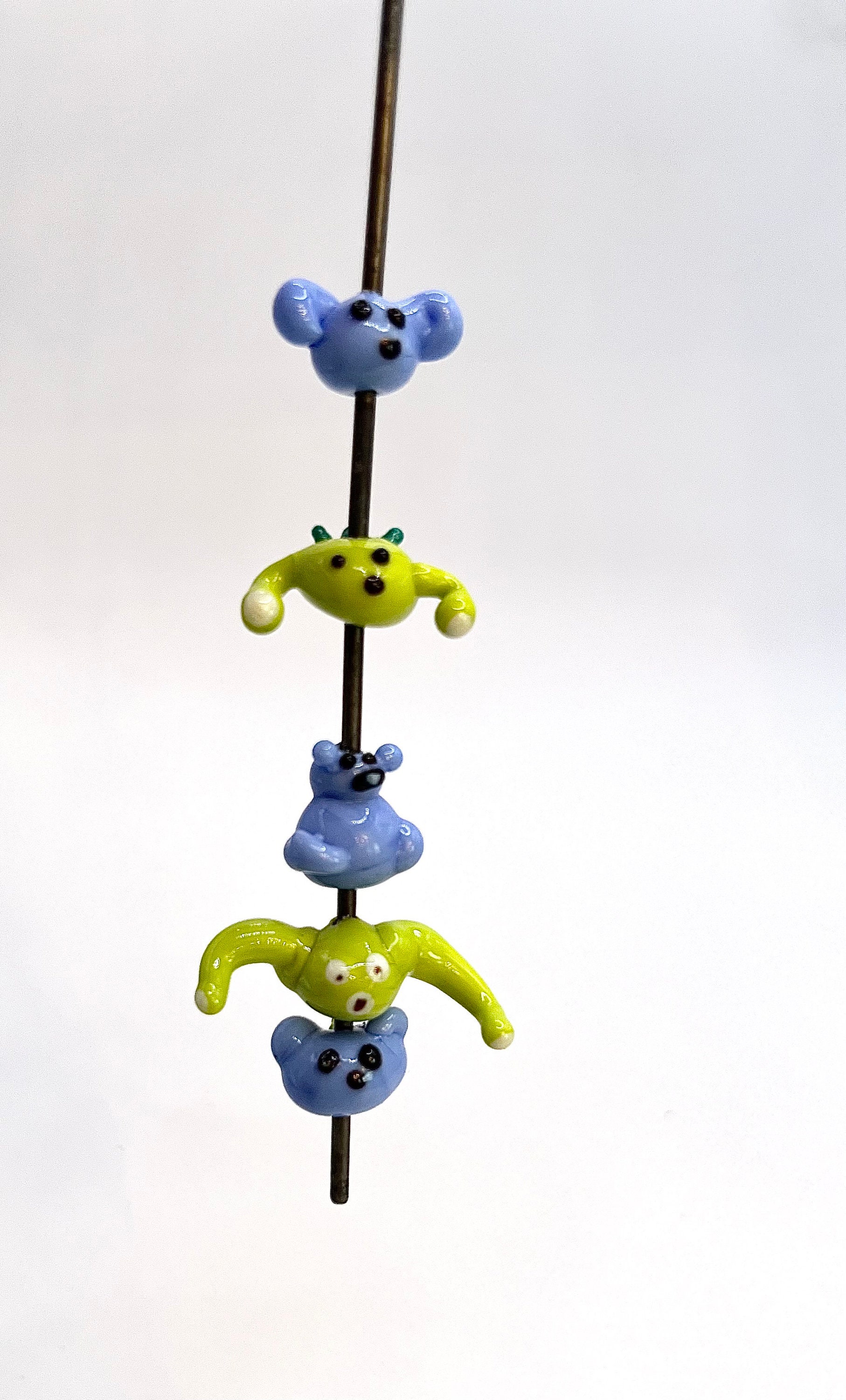 Glass Beads-set of 4 Weird Animal Charms for Jewelry Making Book Mark ...