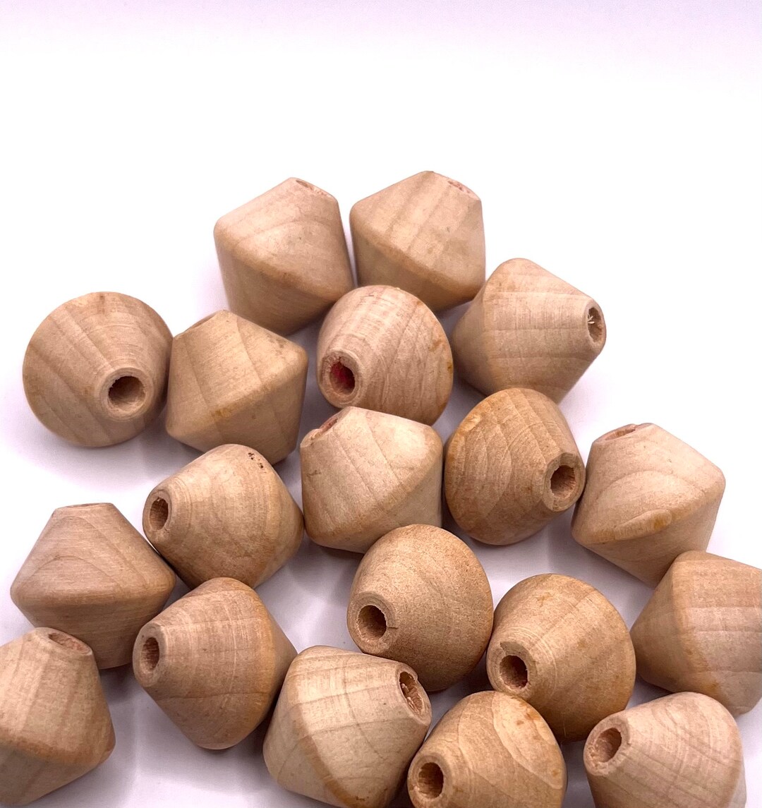 Wooden Cone Beads Unfinished Bicone Beads - Etsy