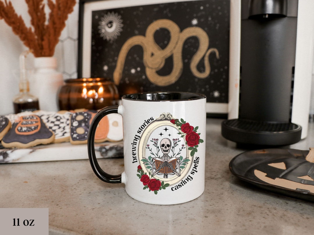 Skeleton Mug Skeleton Coffee Cup Witchy Coffee Mug Celestial Mug ...