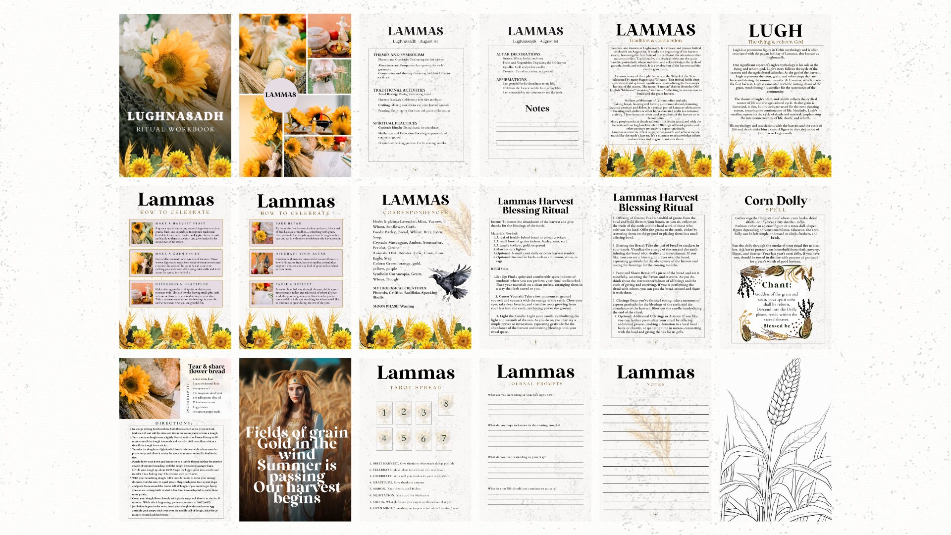 Lughnasadh Ritual Workbook Bundle, Lammas Altar Correspondences, Spell ... Lughnasadh Ritual Workbook Bundle, Lammas Altar Correspondences, Spell ...