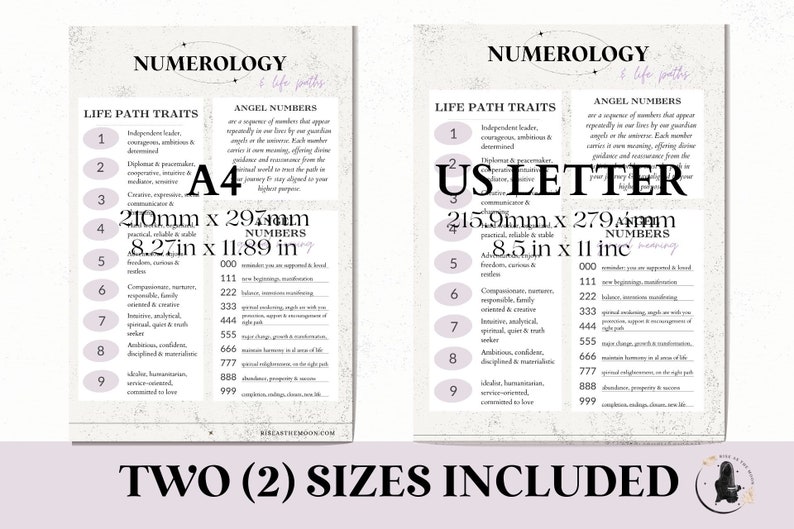 Numerology Cheat Sheet: Angel Numbers, Life Path Basics (printable PDF ...