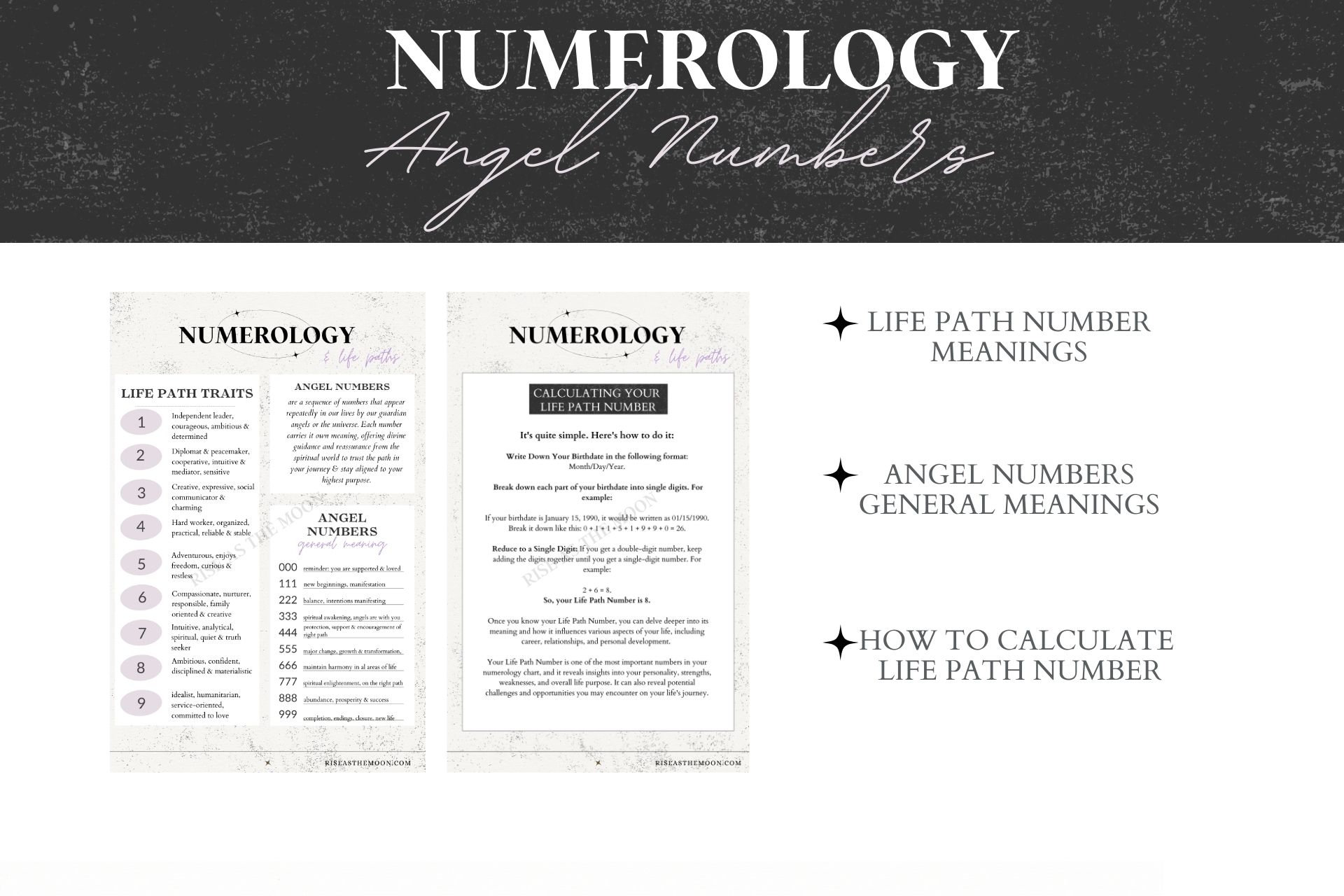 Numerology Cheat Sheet: Angel Numbers, Life Path Basics (printable PDF ...