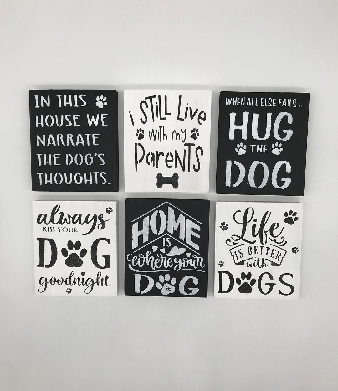 Farmhouse Wood Dog Signs, Life is Better With Dogs, Hug the Dog, Dogs ...