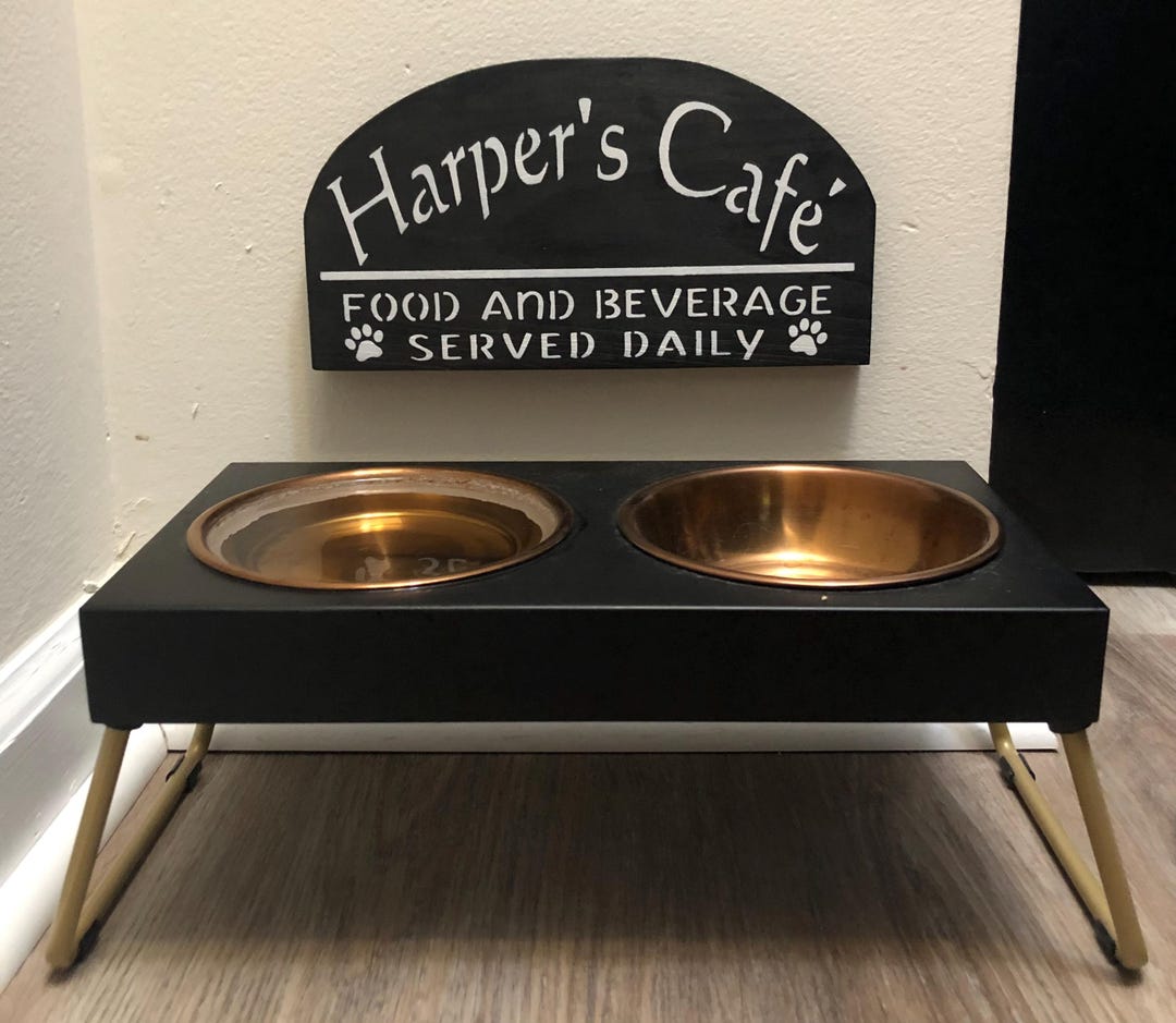 Custom Dog Cafe Wood Sign: Personalized Pet Food Station - Etsy