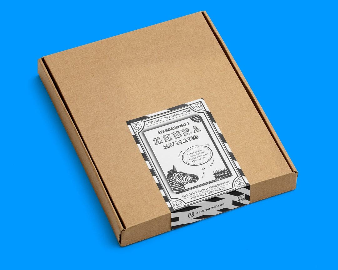 Zebra Standard "whole" Dry Plates / 5 Hand Coated Silver Gelatine Glass ...