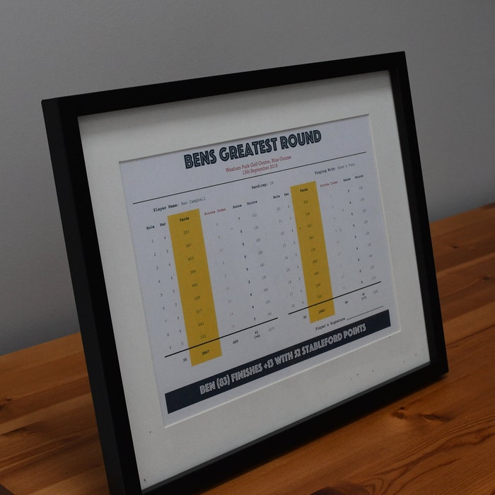 Golf Score Card Frame - Etsy