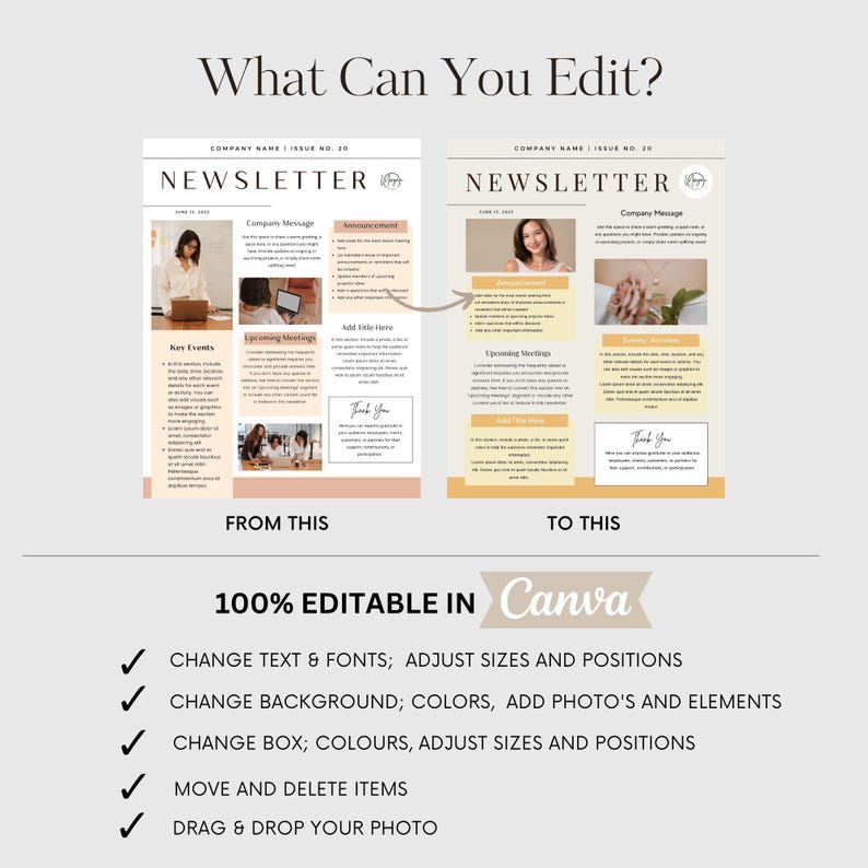 Editable Newsletter Template, Email Newsletter Template | Newsletter ...