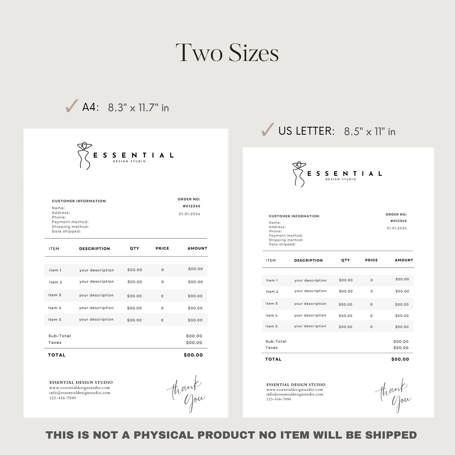 Minimal Order Form Template Canva | Professional Order Form Template ...