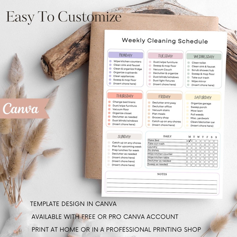 Editable Cleaning Schedule Bundle | Cleaning Schedule Checklist | DIY ...