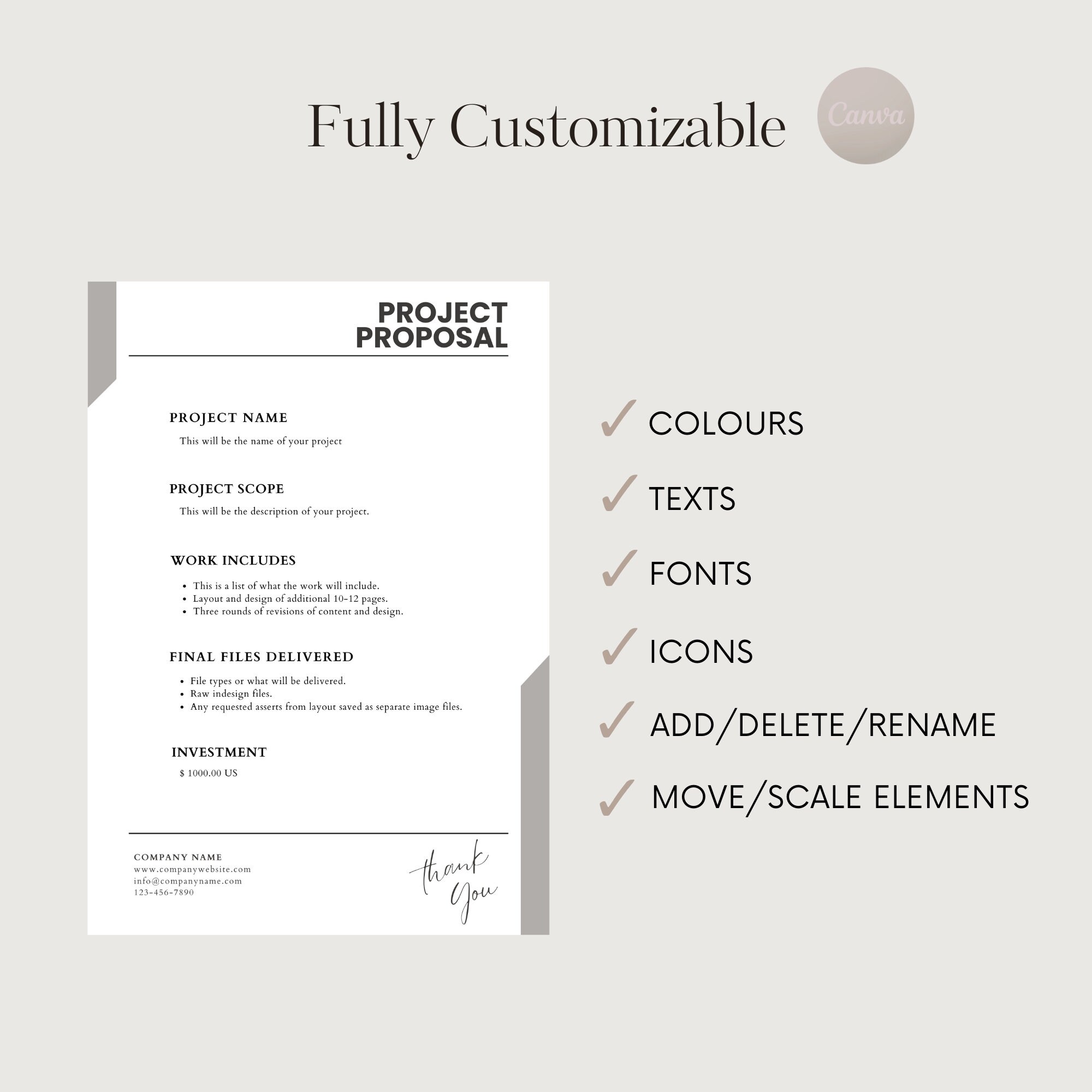 Minimal Proposal Template | Professional Proposal | Estimate Template ...