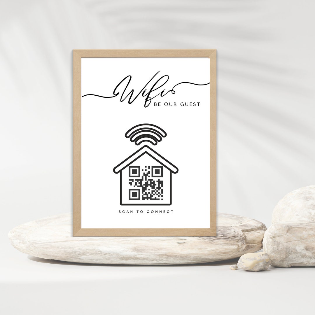 Wi-fi Sign QR Code Editable Wi-fi Sign Template Business Wi-fi Sign ...