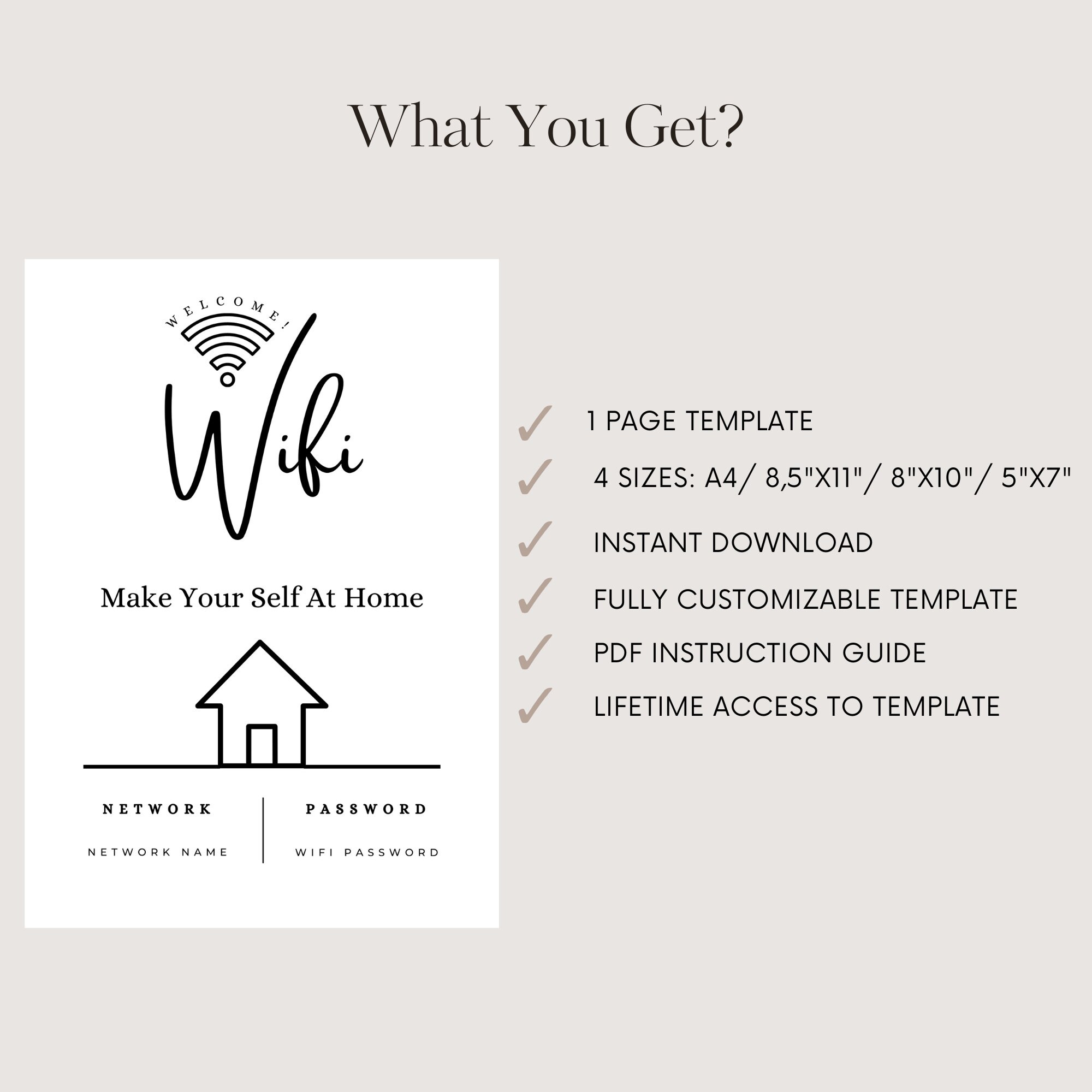 Wi-fi Sign QR Code | Editable Wi-fi Sign Template | Business Wi-fi Sign ...