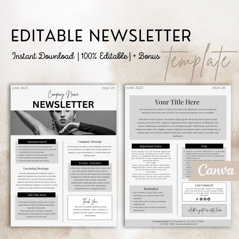 Editable Newsletter Template, Email Newsletter Template | Newsletter ...