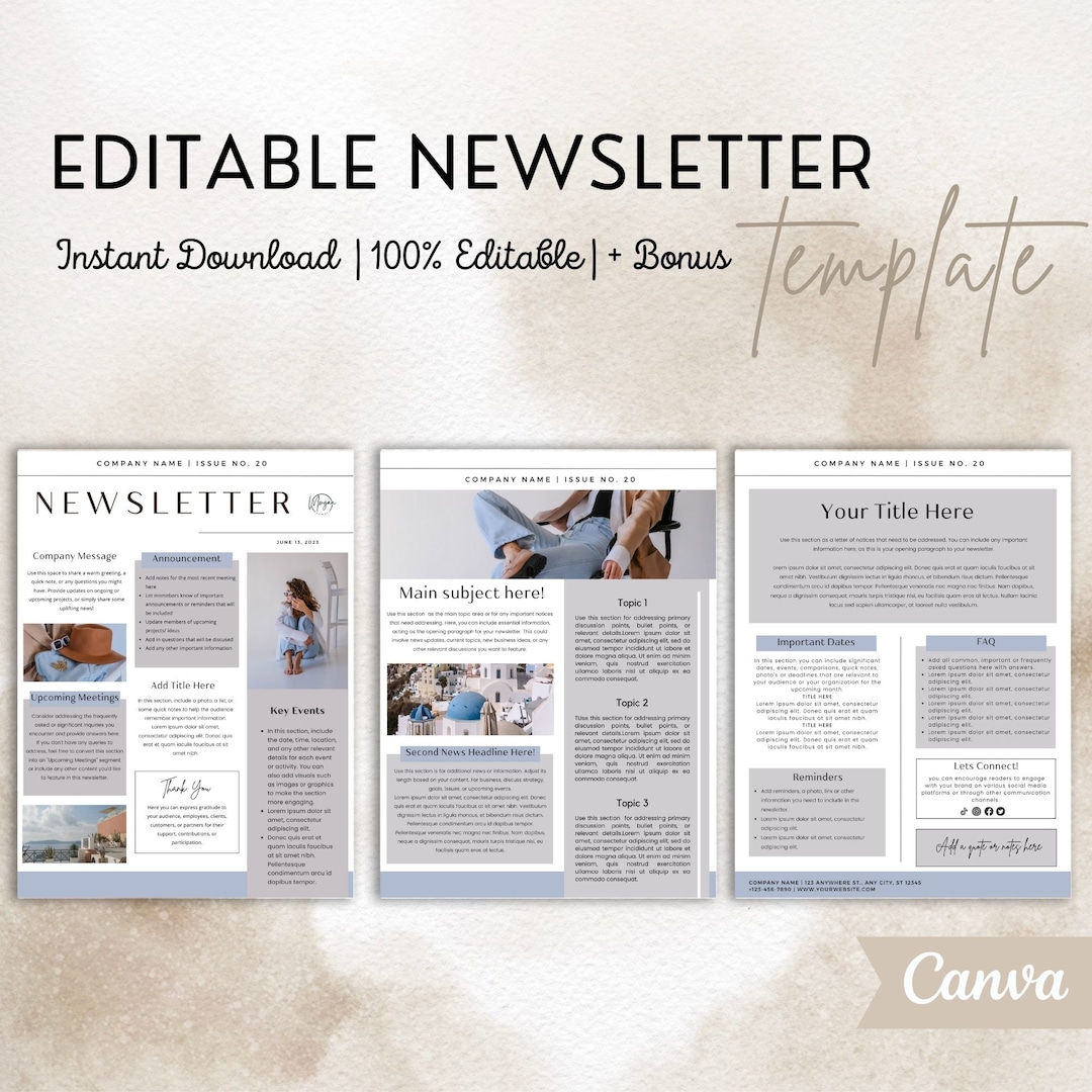 Editable Newsletter Template, Email Newsletter Template | Newsletter ...