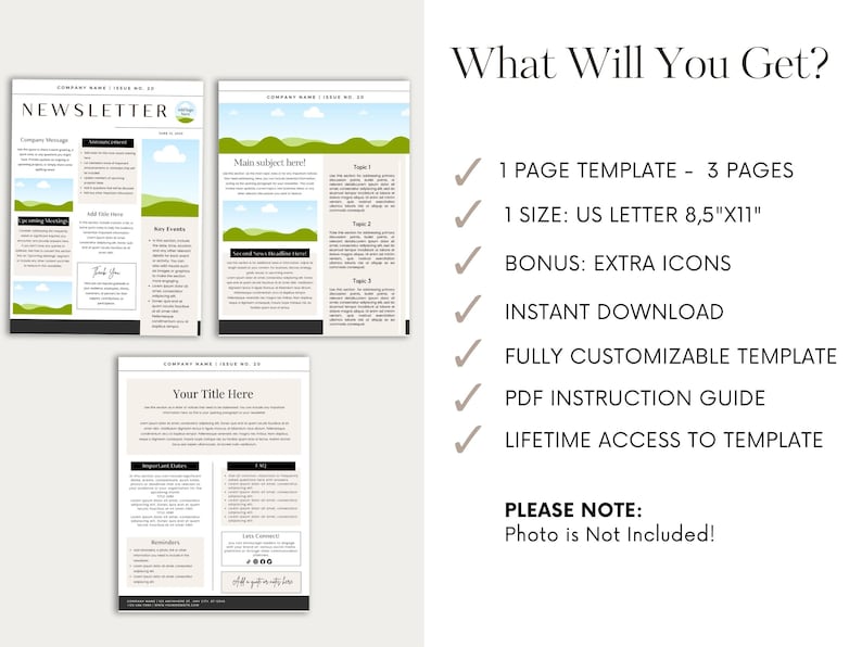Editable Business Newsletter Template | Business Newsletter | Monthly ...