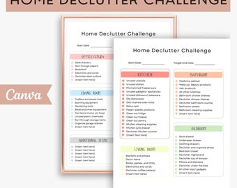 Declutter Checklist Template Editable Cleaning Schedule Declutter Challenge Home Cleaning ...