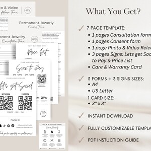 Permanent Jewelry Consent Forms | Permanent Jewelry Warranty Care Card ...