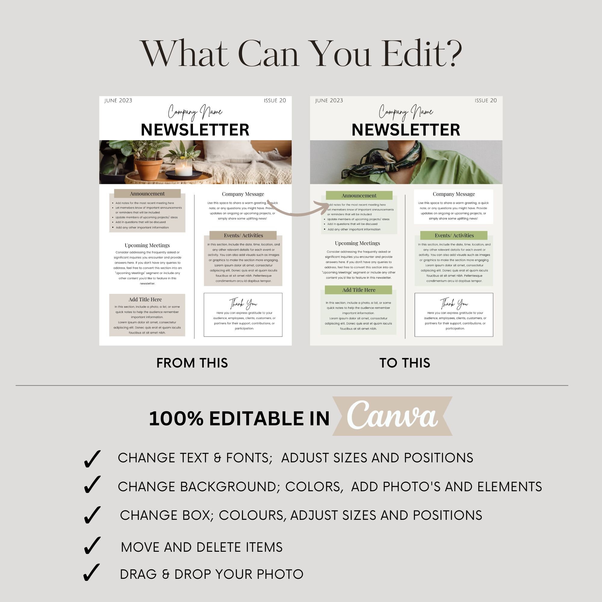 Editable Business Newsletter Template | Business Newsletter | Monthly ...