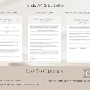 Permanent Jewelry Consent Forms | Permanent Jewelry Warranty Care Card ...