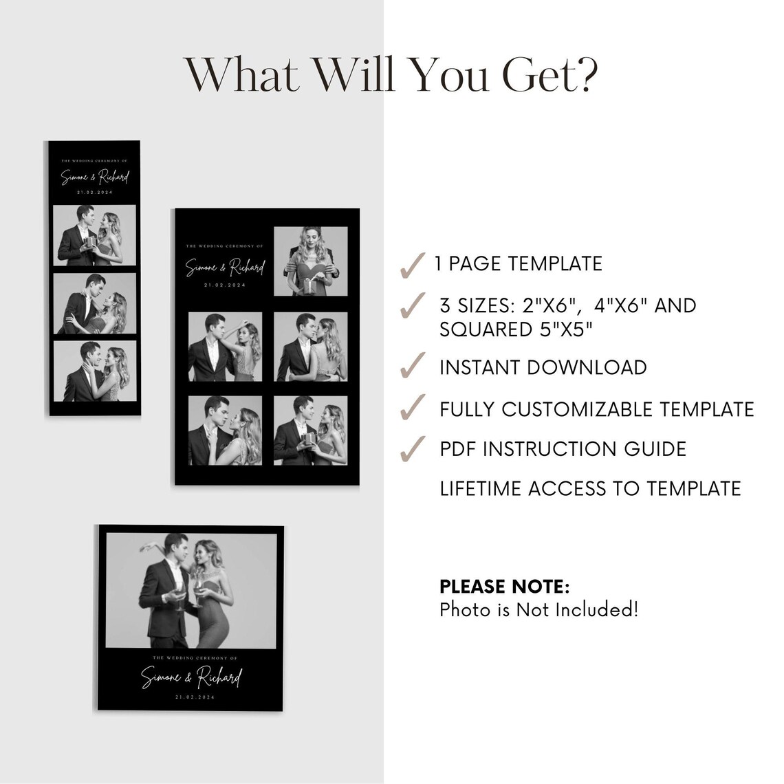 Editable Wedding Photo Strip Template | Photo Strip Template| Wedding ...