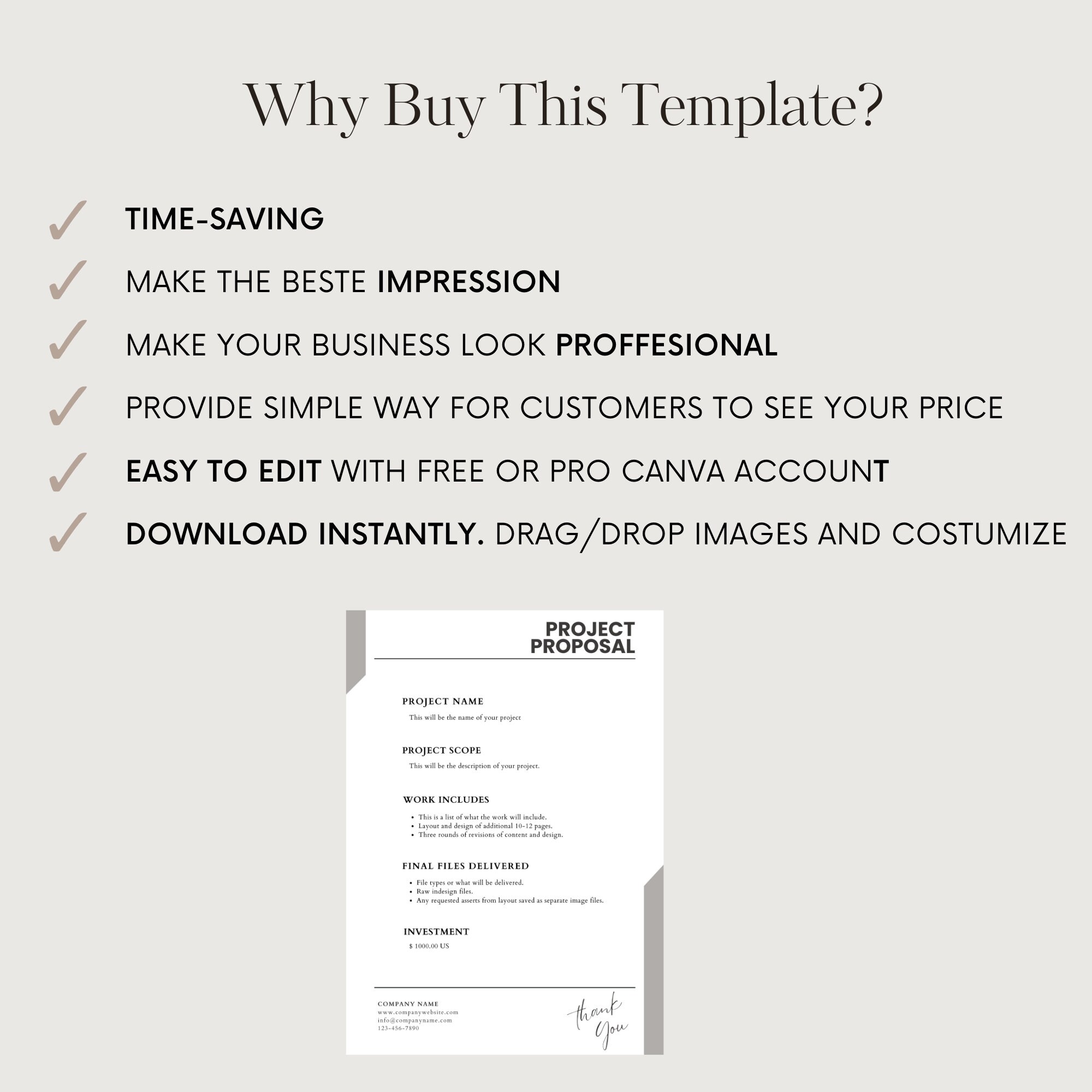 Minimal Proposal Template | Professional Proposal | Estimate Template ...
