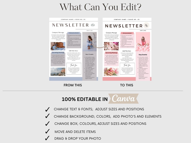 Editable Newsletter Template, Email Newsletter Template | Newsletter ...