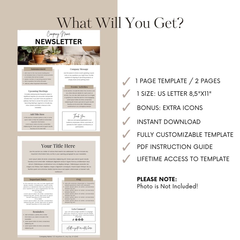 Editable Business Newsletter Template | Business Newsletter | Monthly ...