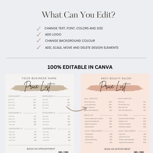 Price List Sign | Printable Sign Template | Editable Price List Sign ...