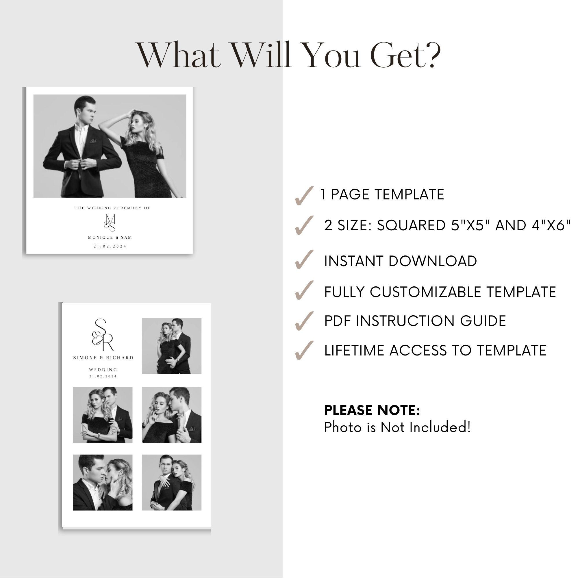 Wedding Photo Strip Template | Photo Booth Design | Editable Canva ...