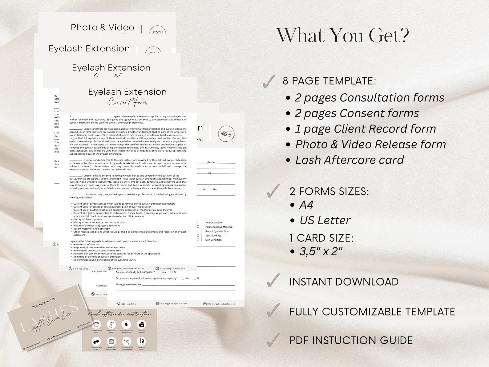 Eyelash Extension Consent Forms Bundle | Editable Esthetician Canva ...