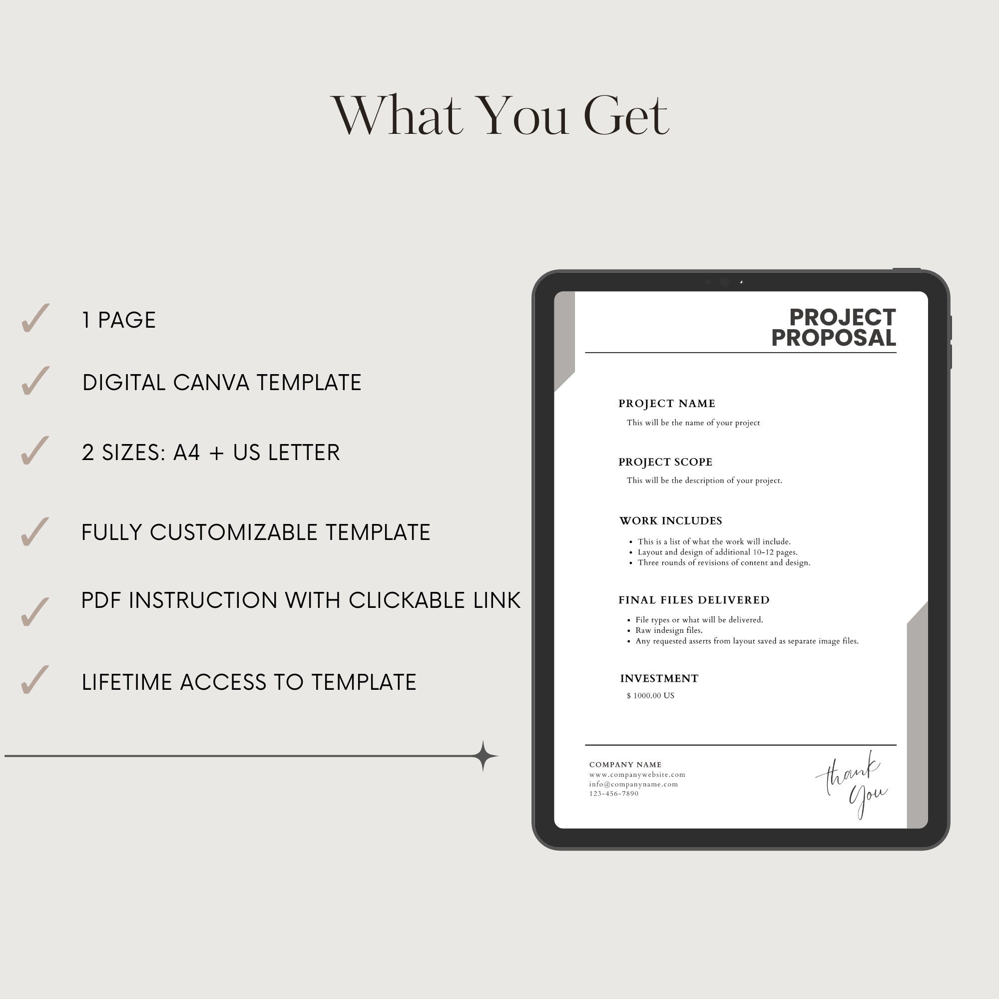 Minimal Proposal Template | Professional Proposal | Estimate Template ...