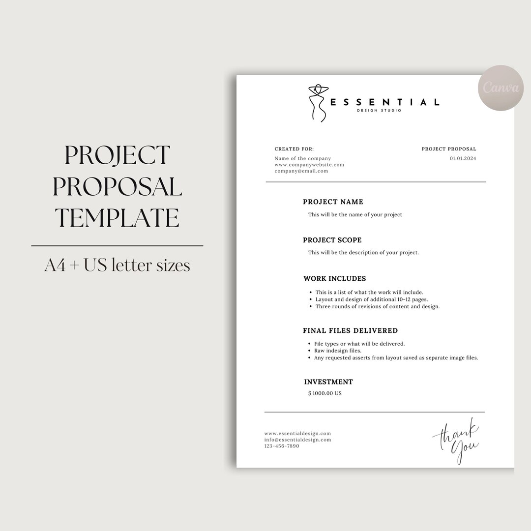 Minimal Proposal Template Professional Proposal Project Proposal ...