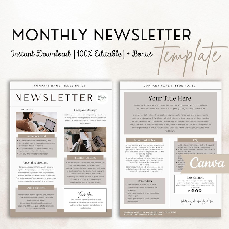 Editable Newsletter Template, Email Newsletter Template | Newsletter ...