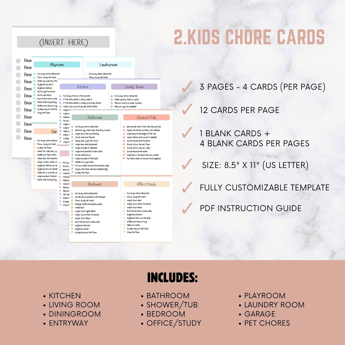 Editable Chore Chart Bundle for Kids | Cleaning Checklist | Chore Chart ...