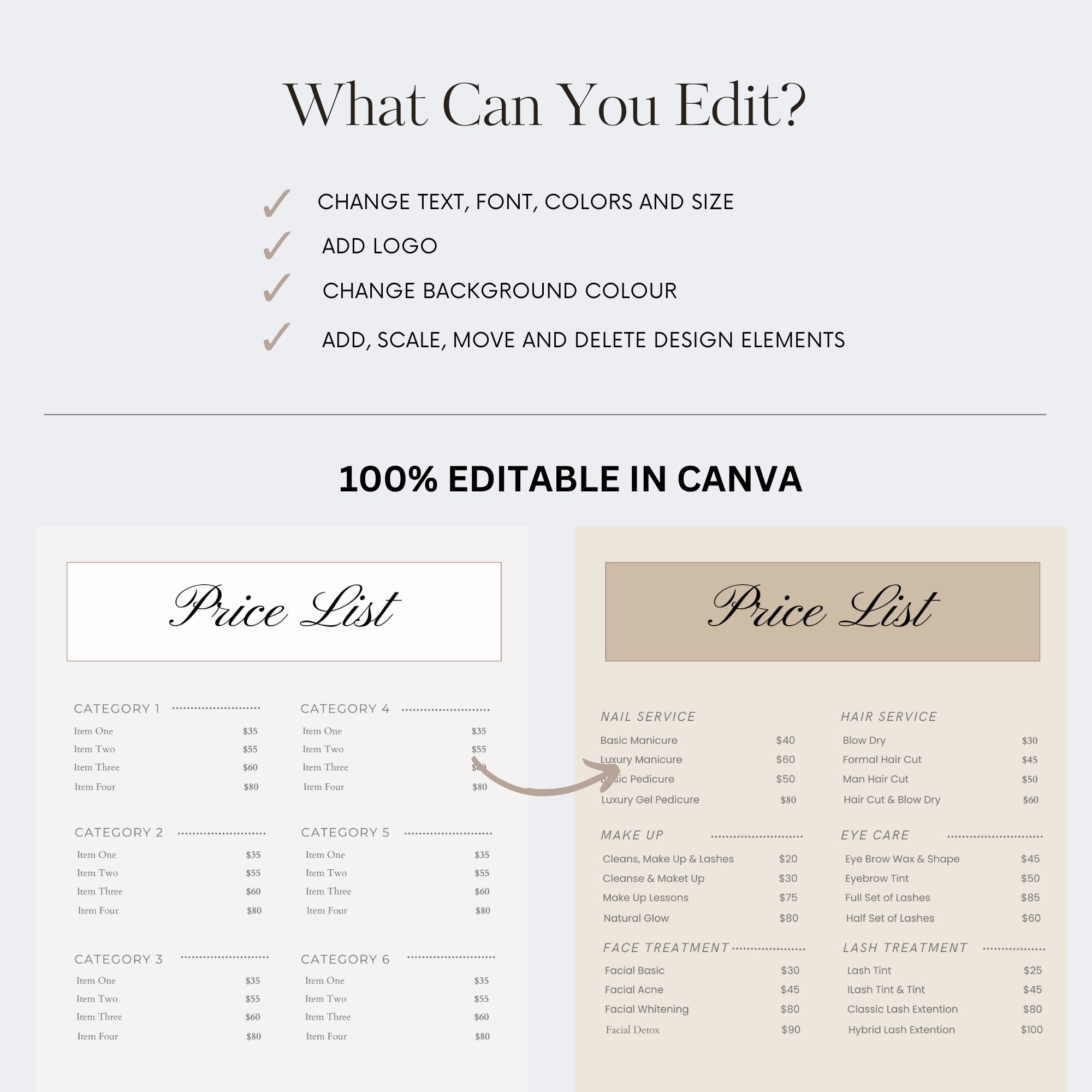 Plantilla de letrero de lista de precios comerciales Signo - Etsy México