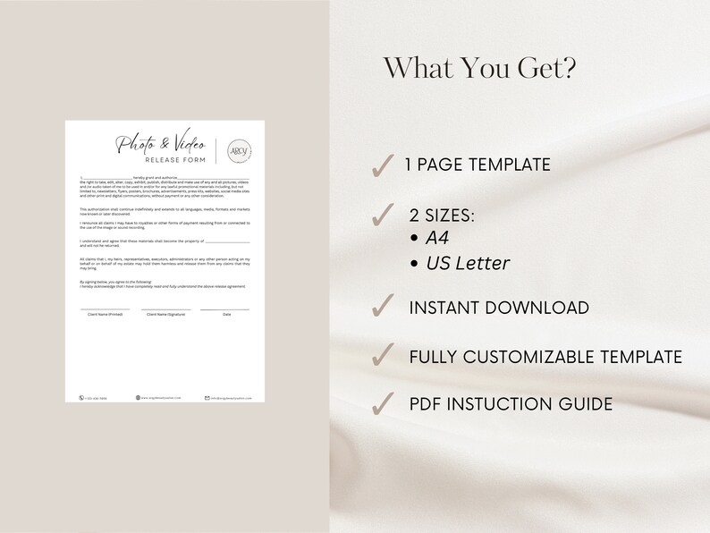 Photo and Video Release Form | Salon Forms | Esthetician Forms ...