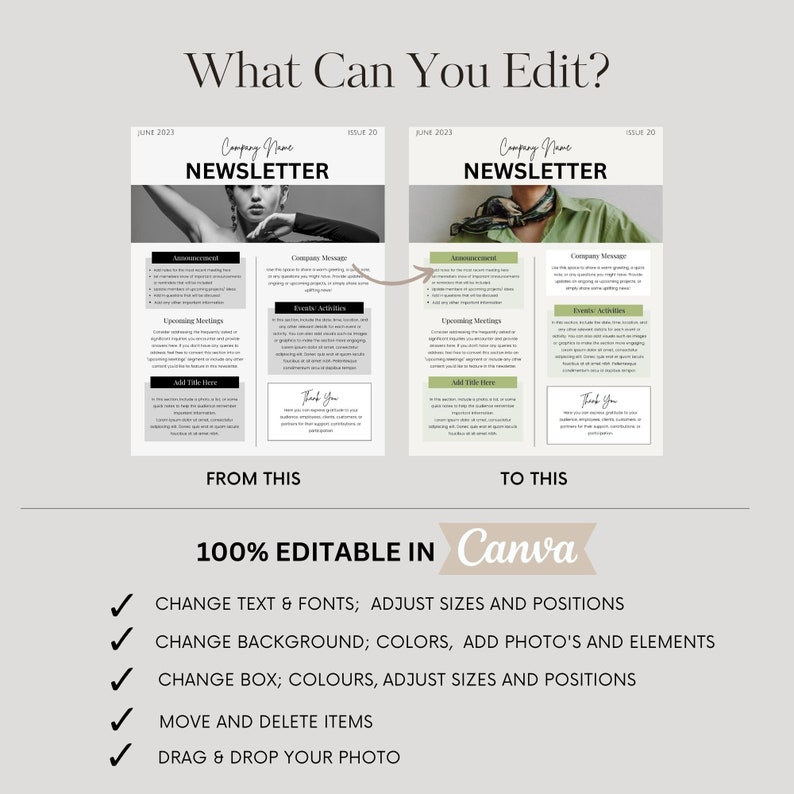 Editable Newsletter Template, Email Newsletter Template | Newsletter ...