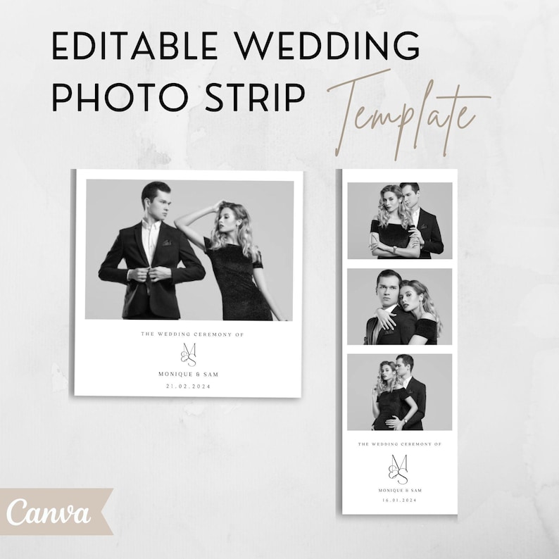 Editable Wedding Photo Strip Template | Photo Strip Template| Wedding ...