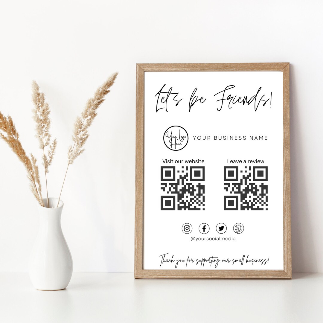 Social Media Sign Template | Editable Small Business Sign Printable ...