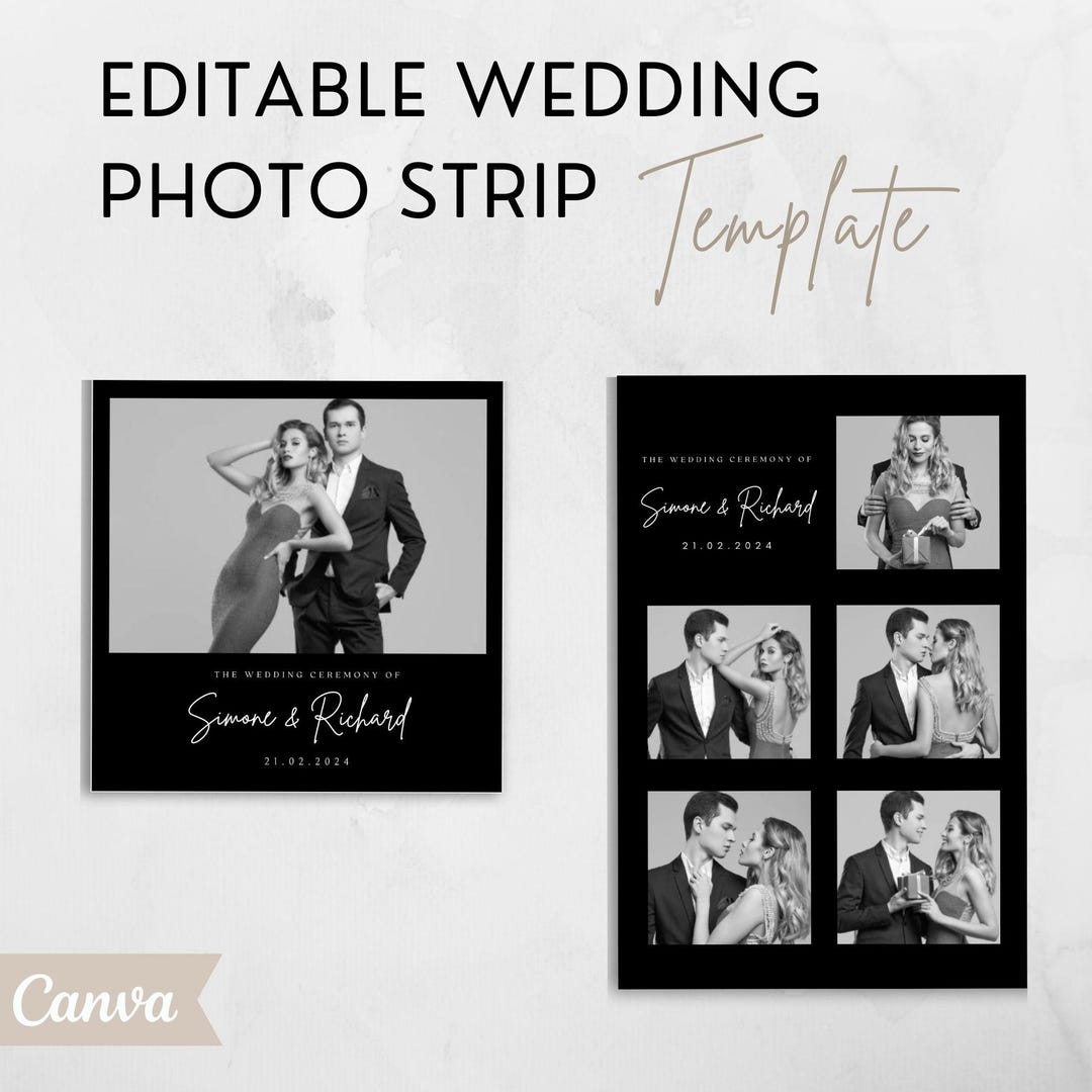 Editable Wedding Photo Strip Template | Photo Strip Template| Wedding ...