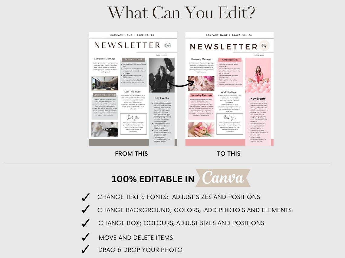 Editable Business Newsletter Template Business Newsletter Monthly ...