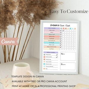 Kids Daily Checklist | Chore Chart Template for Kids | Family Chore ...