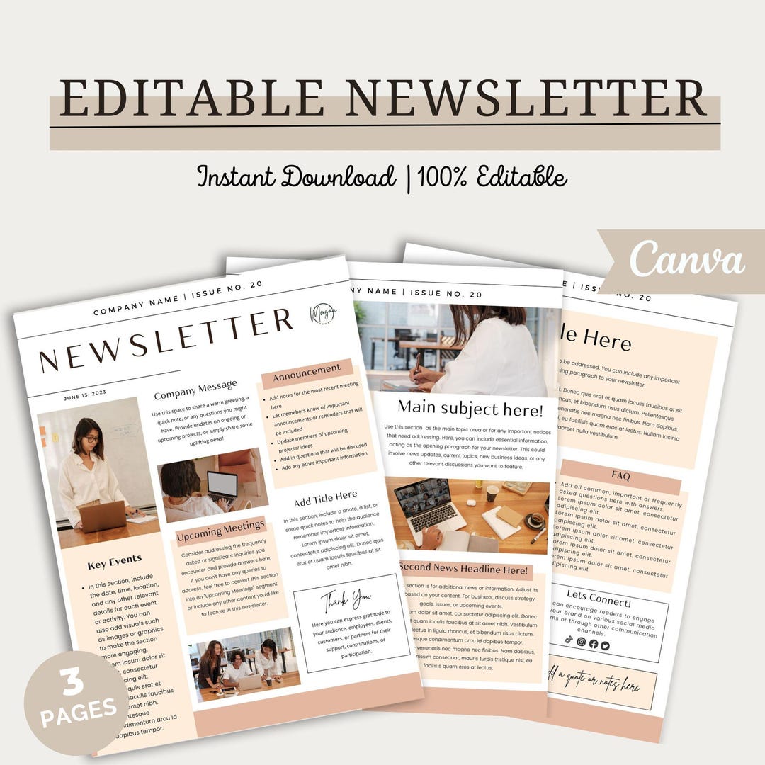 Editable Newsletter Template, Email Newsletter Template | Newsletter ...