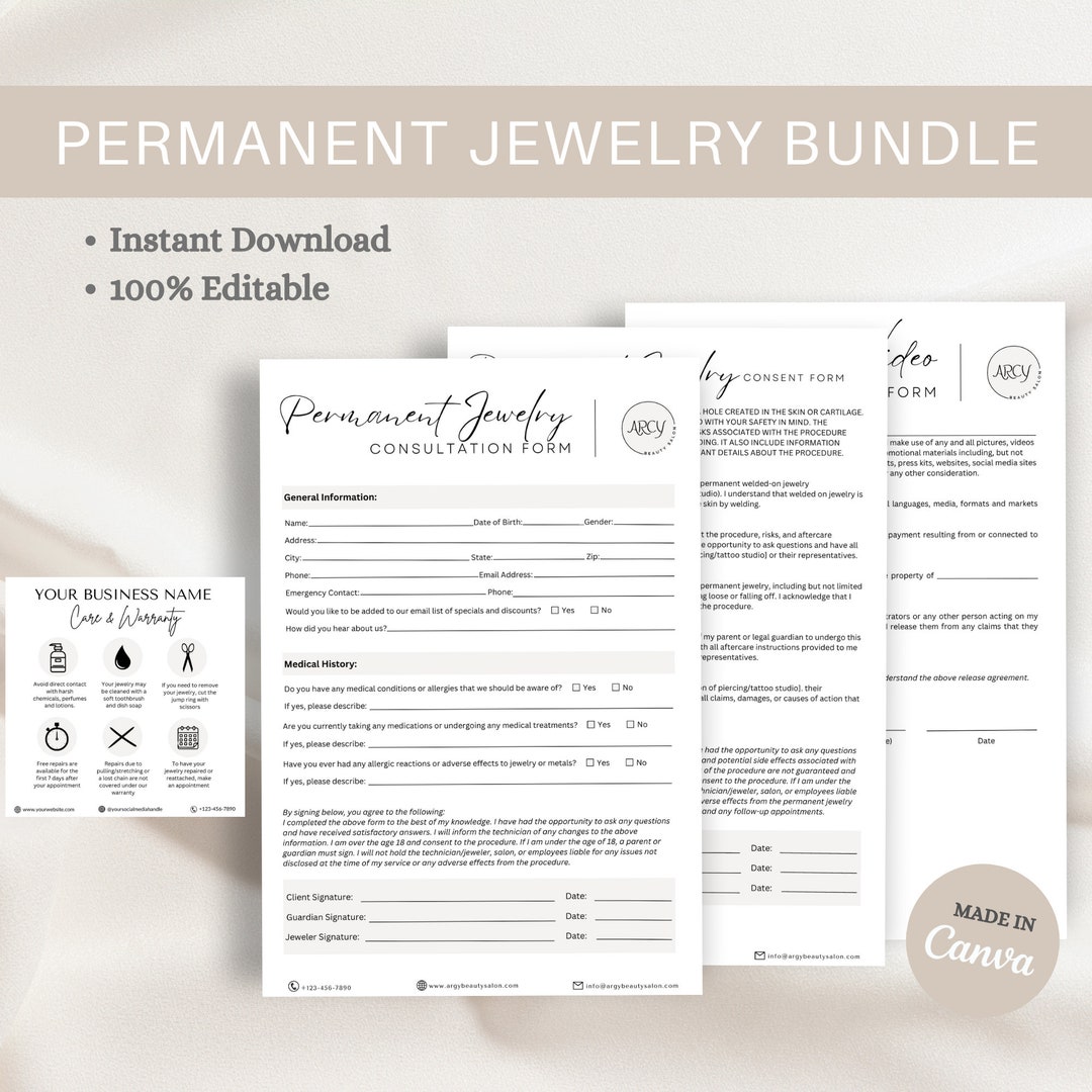 Permanent Jewelry Business Bundle | Permanent Jewelry Care Warranty ...