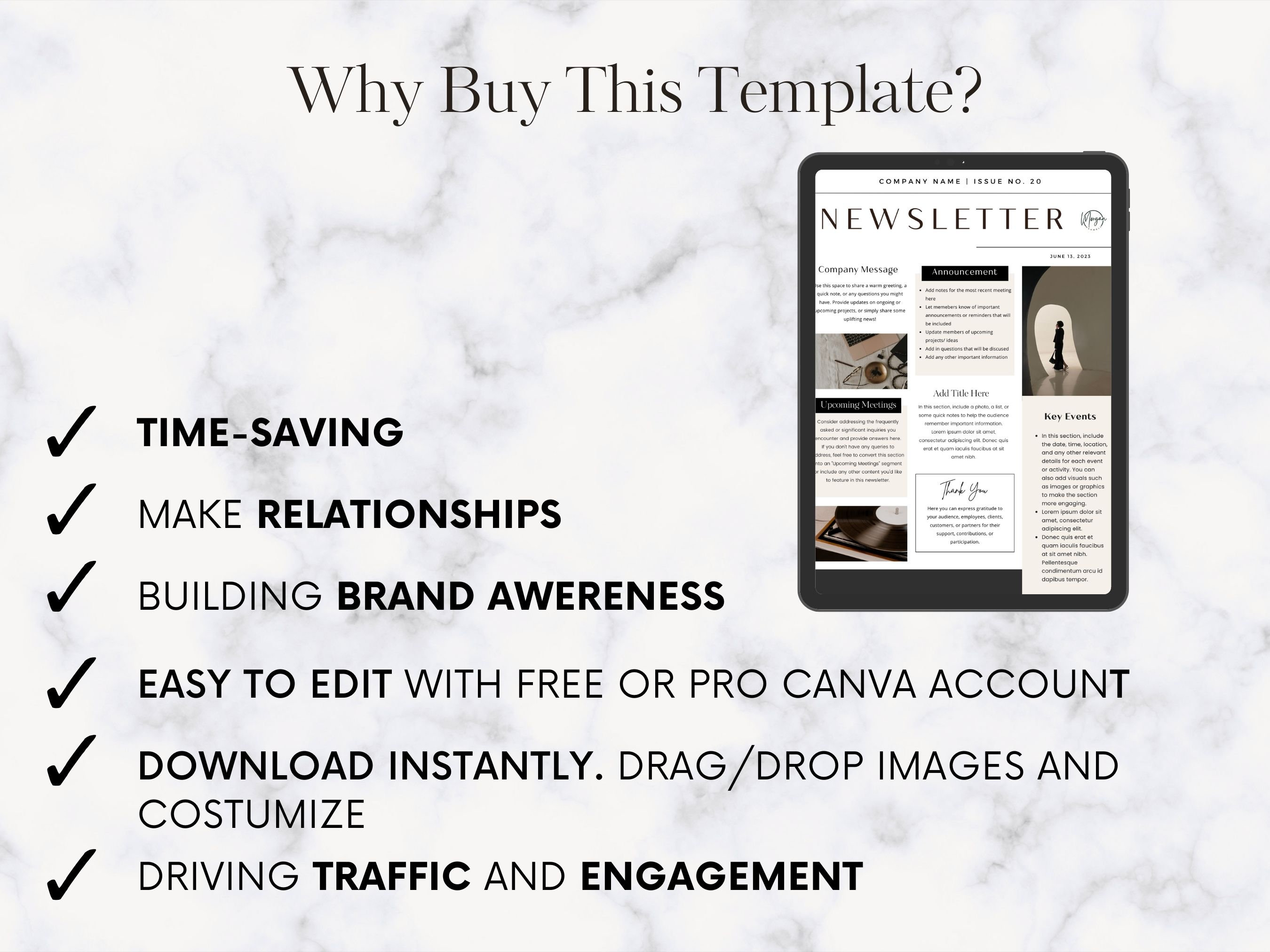 Editable Business Newsletter Template | Business Newsletter | Monthly ...