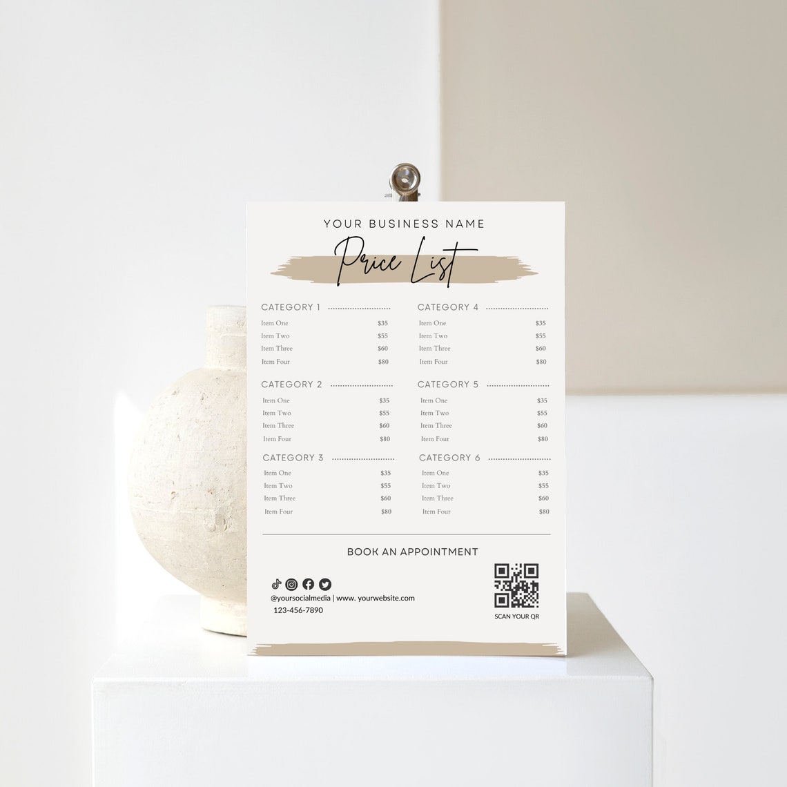 Price List Sign | Printable Sign Template | Editable Price List Sign ...