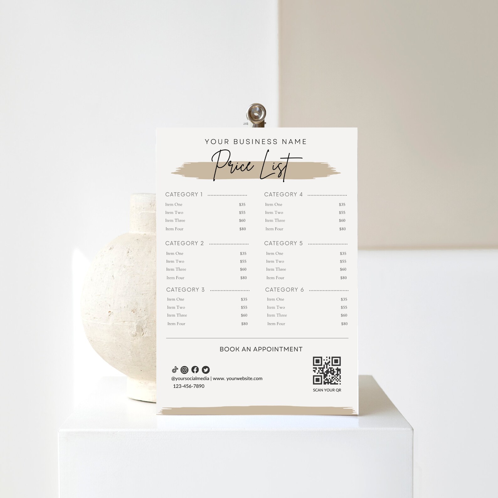 Price List Sign | Printable Sign Template | Editable Price List Sign ...