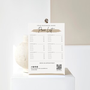 Price List Sign | Printable Sign Template | Editable Price List Sign ...
