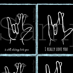 Bundle ASL Gift Tags I Will Always Love You I Really Love You I Love ...