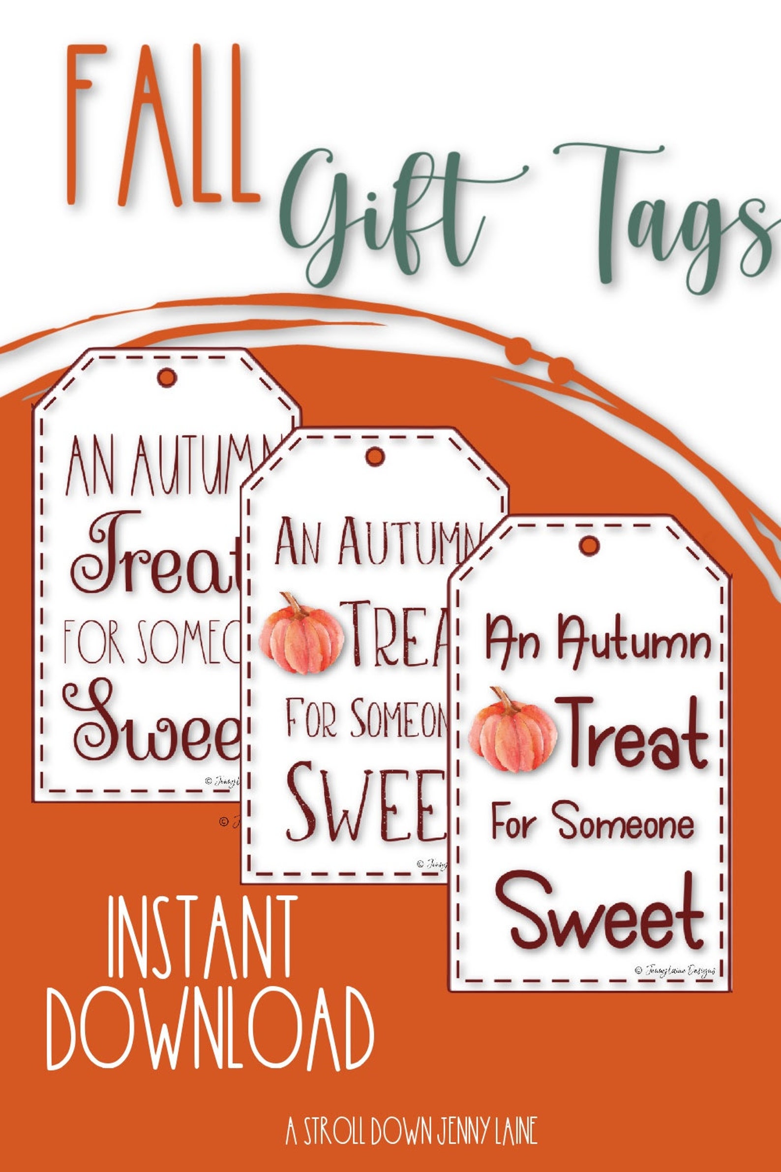 Fall Gift Tags | Autumn Tags | Sweet Treats | Pumpkin Hang Tag ...